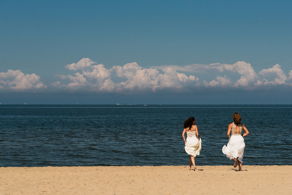 Same Sex Beach Wedding Nautical Softball Theme Black White And Raw