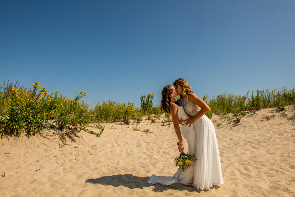Same Sex Beach Wedding Nautical Softball Theme Black White And Raw